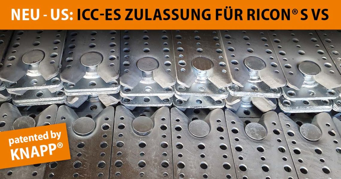 US: ICC-ES Zulassung für RICON® S VS - Knapp Verbinder